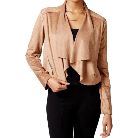 Bar III | Jackets & Coats | New Bar Iii Faux Suede Draped Openfront ...